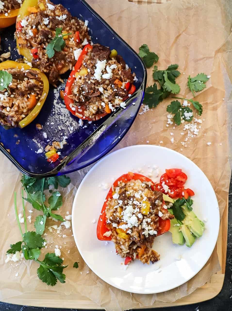Cheesy Taco Stuffed Peppers with Beef - Razzle Dazzle Life