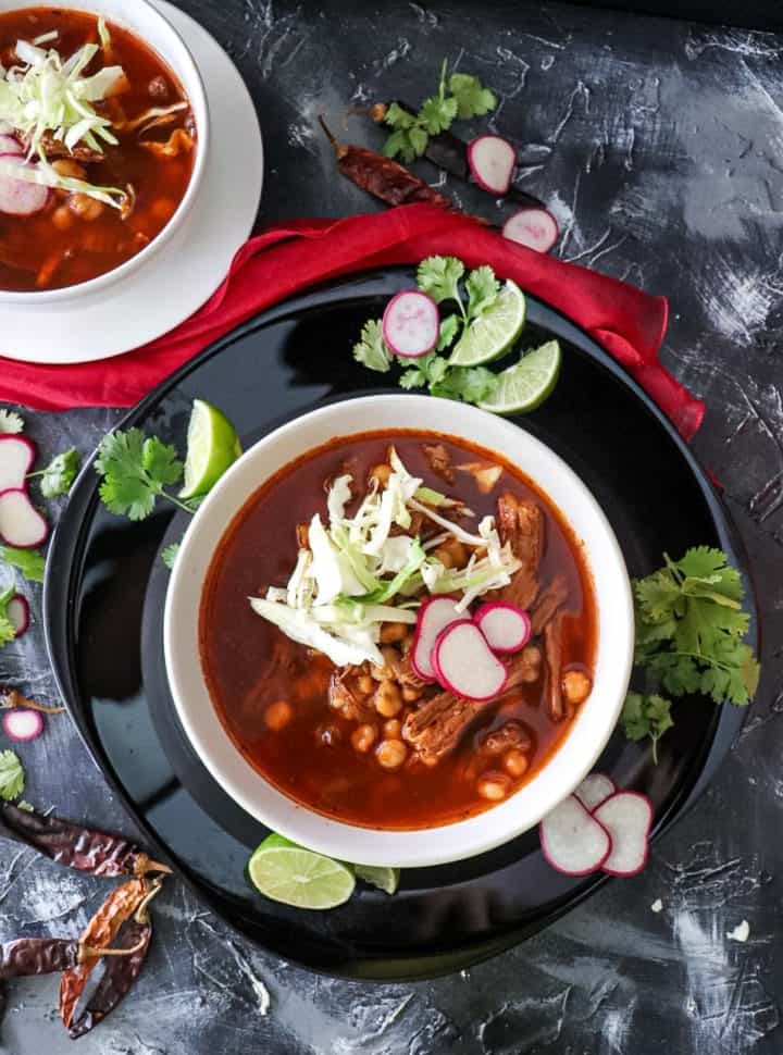 Pozole Rojo (Mexican Stew with Pork and Hominy) - Razzle Dazzle Life