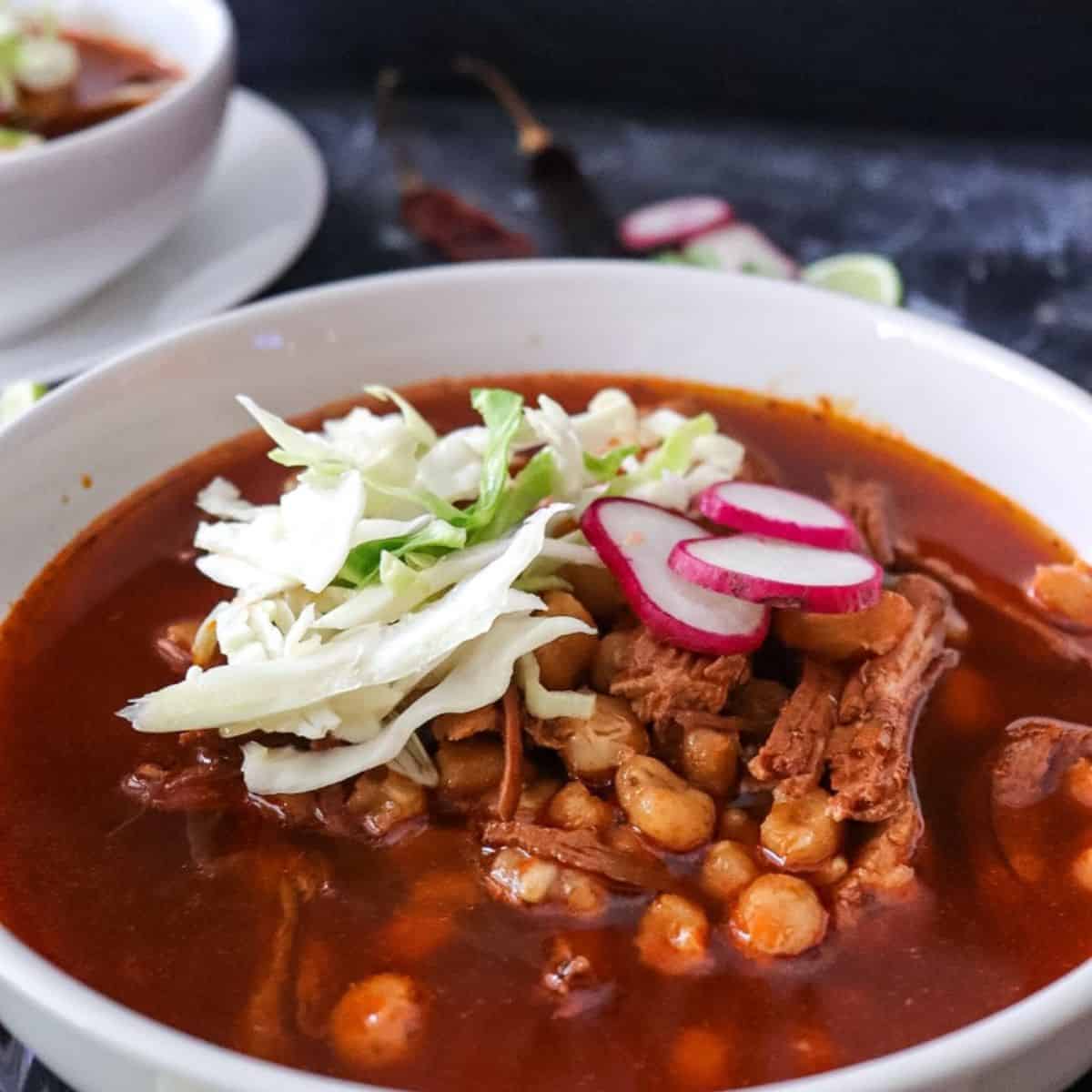 Pozole Rojo (Mexican Stew with Pork and Hominy) - Razzle Dazzle Life