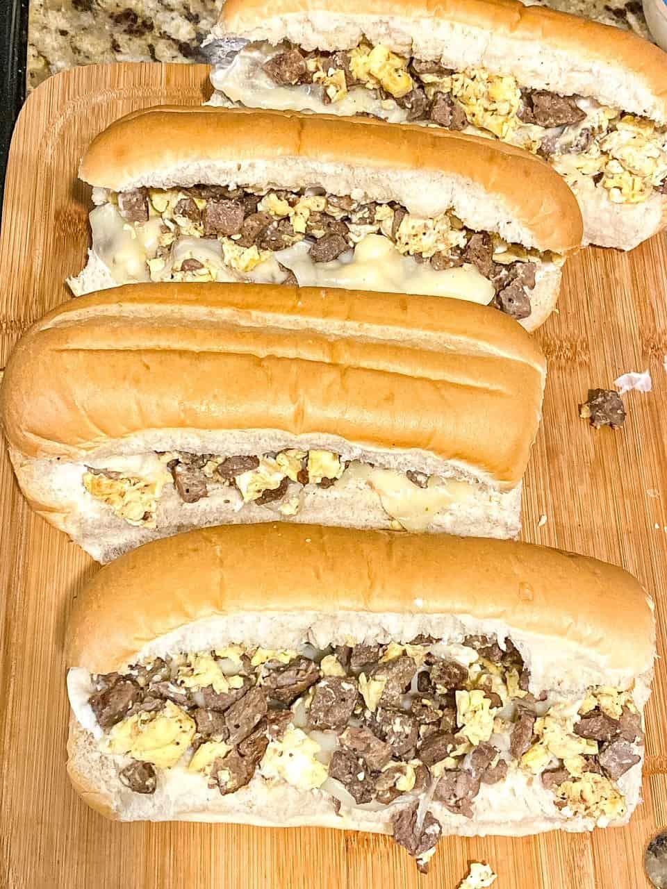 Steak Egg and Cheese Breakfast Sandwiches - Razzle Dazzle Life