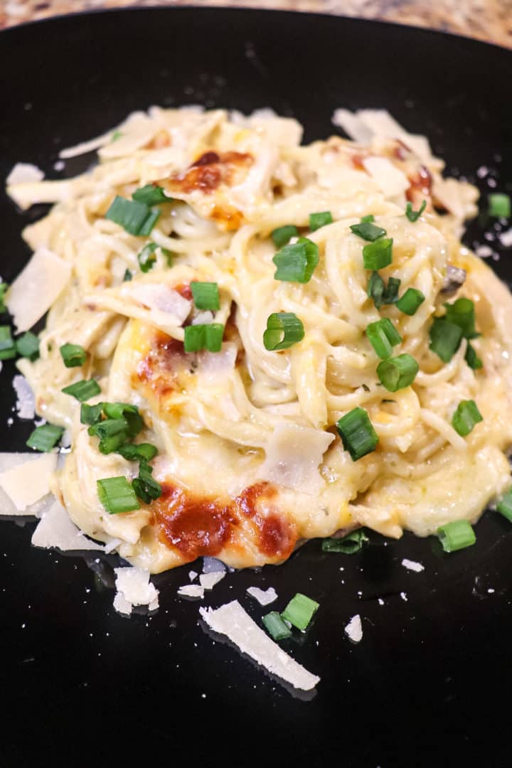 Cheesy and Creamy Chicken Spaghetti - Razzle Dazzle Life