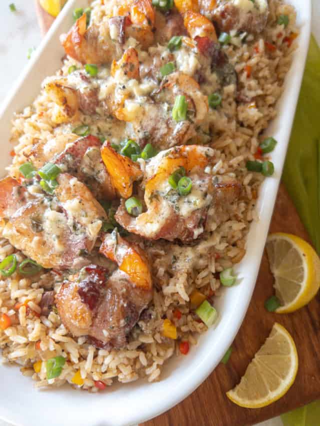 Shrimp Brochette with Garlic Butter Cream Sauce - Razzle Dazzle Life